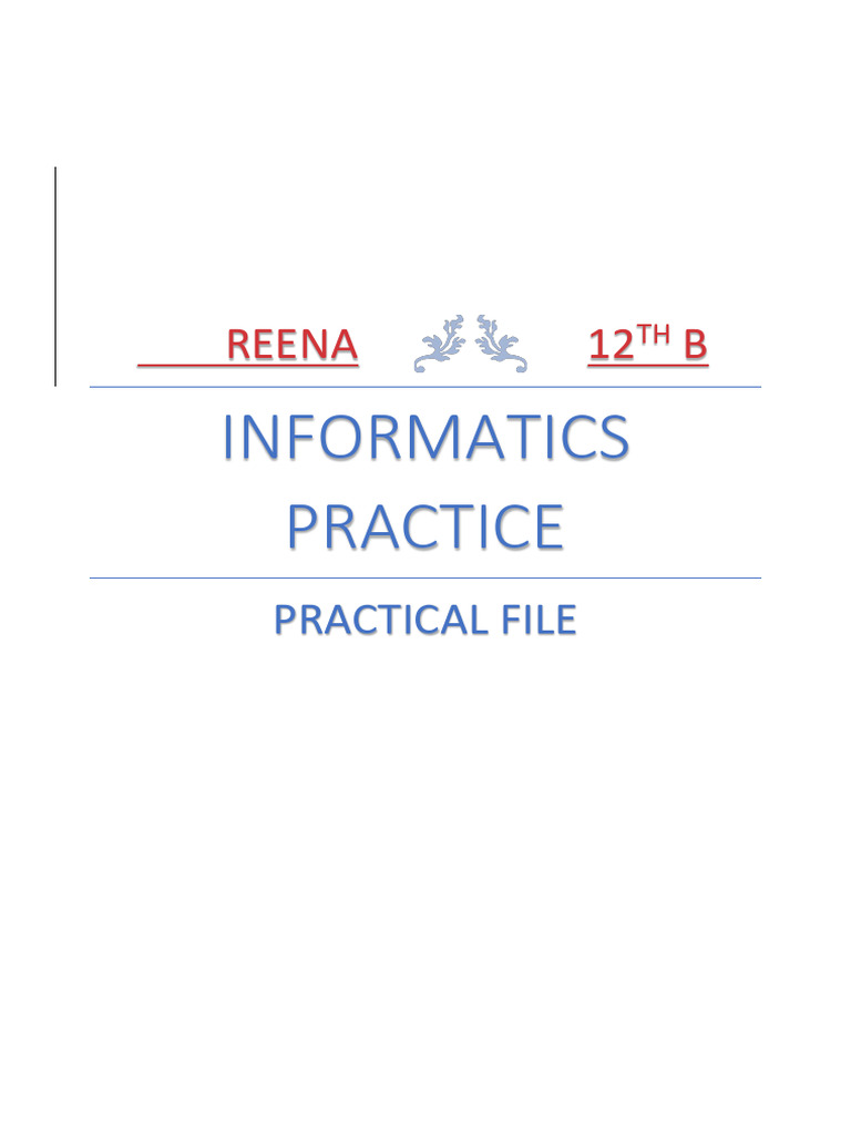 Ip Practical 123 | PDF | Comma Separated Values | Trousers