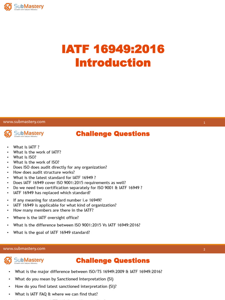 Intruduction To Iatf Pdf Iso 9000 Audit