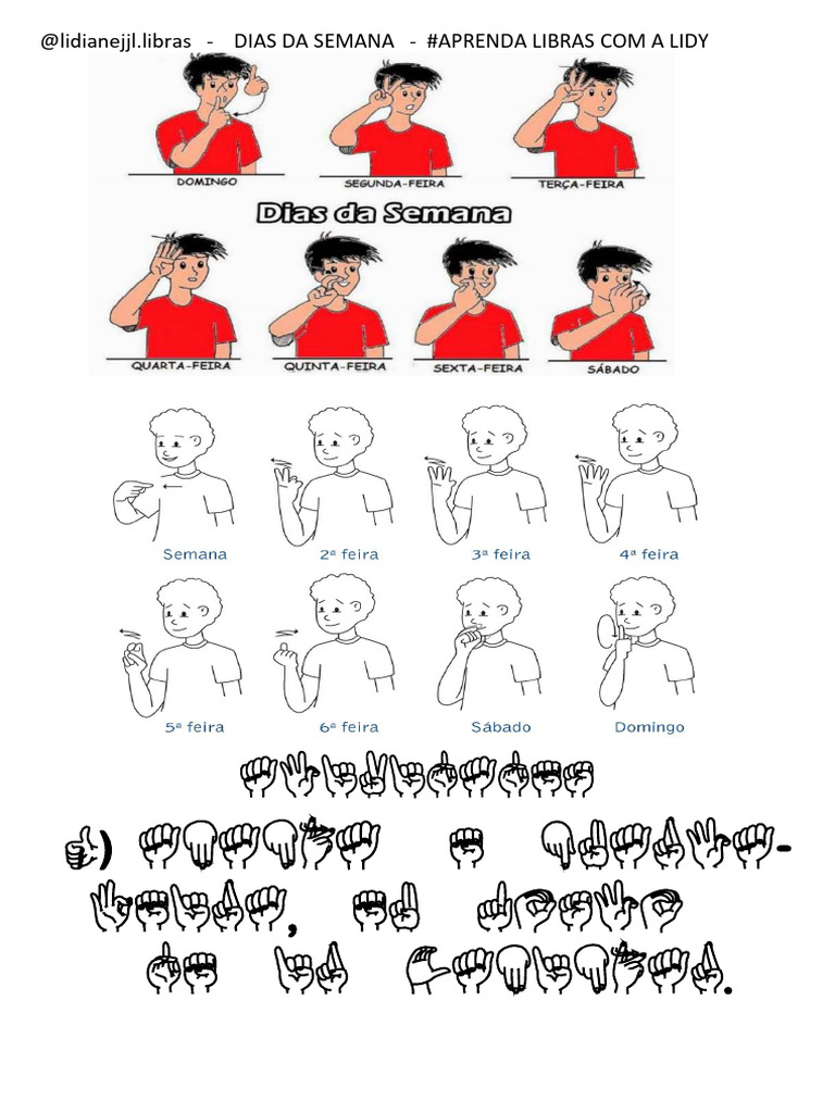 Atividade DIAS DA SEMANA em Libras PDF | PDF