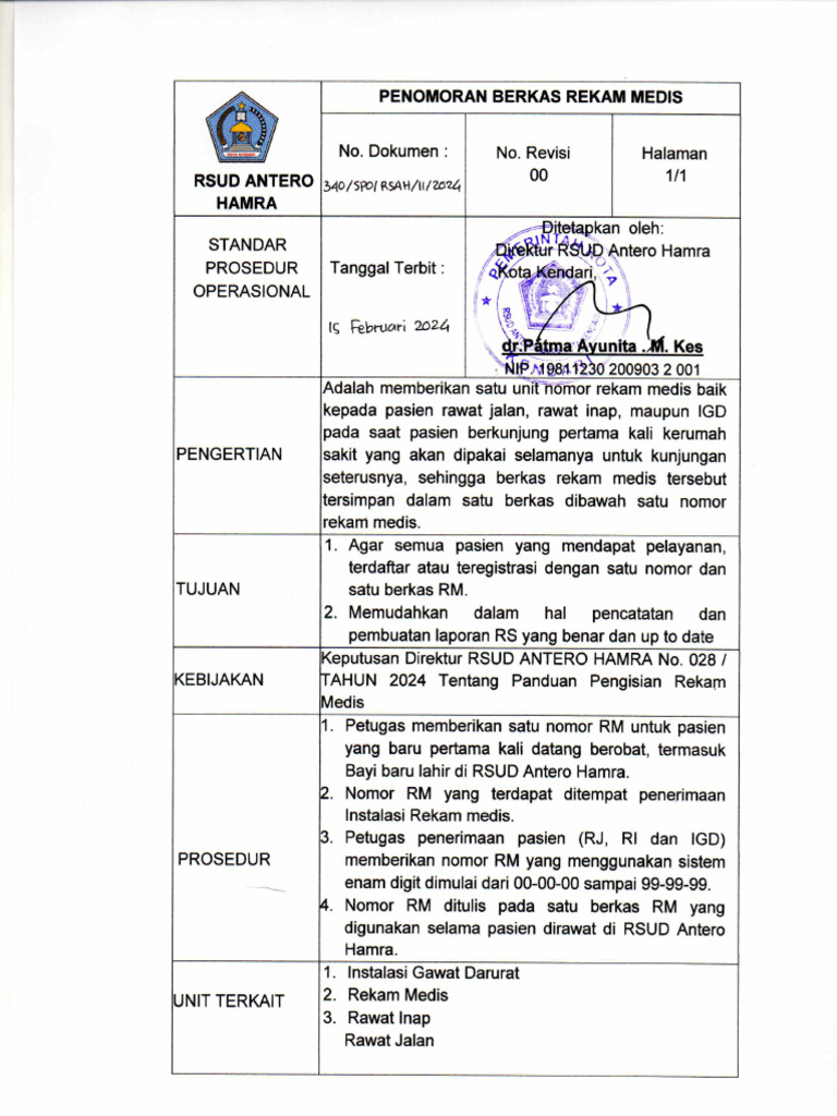 Spo Penomoran BRM | PDF