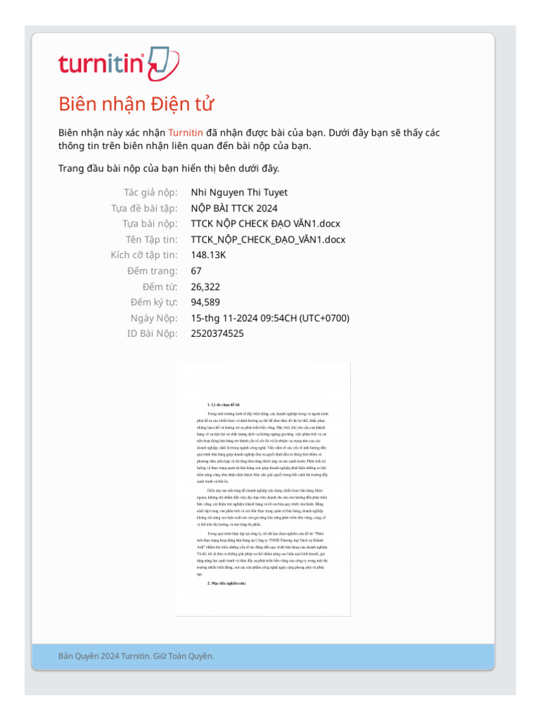 Biên Nhận - ttck Nộp Check Đạo Văn1 | PDF