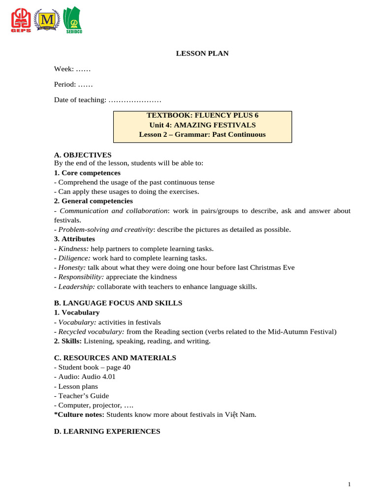 Fluency Plus 6 - Unit 4.2 - Grammar | PDF | Grammatical Tense | Verb