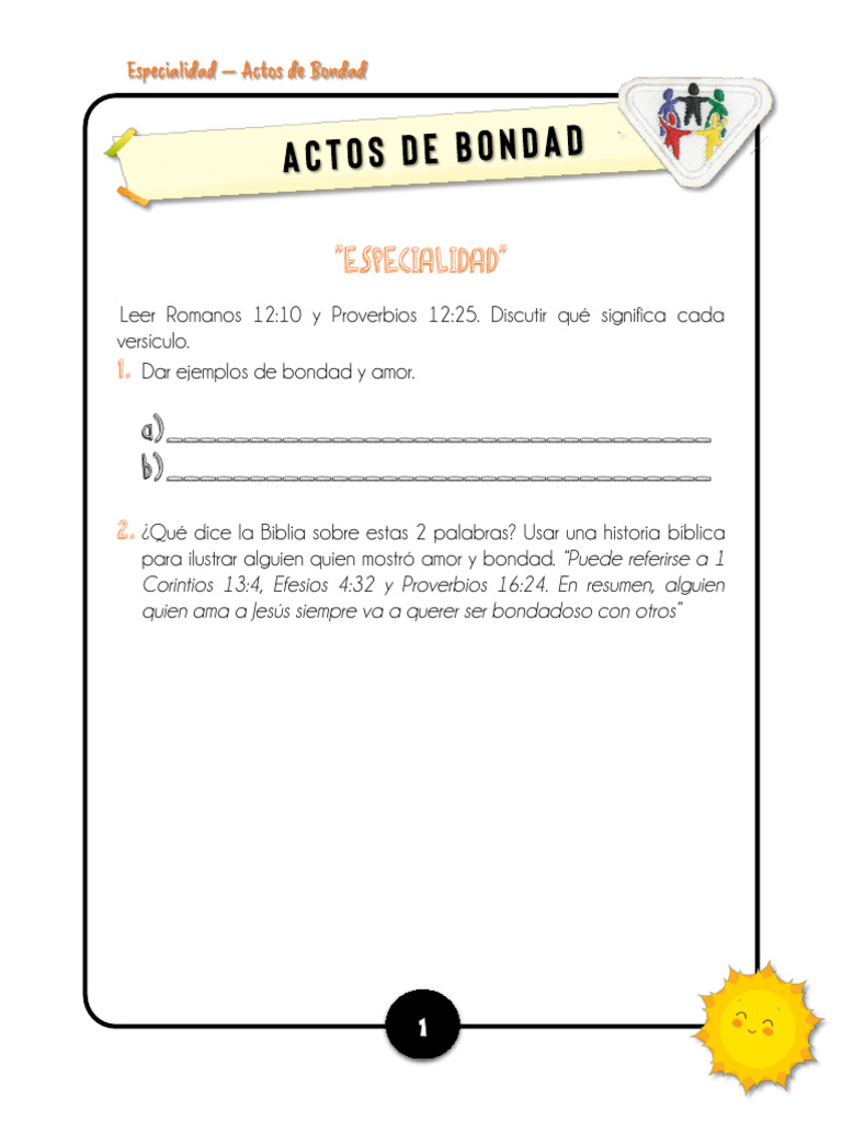 Ejemplos de Actos de Bondad para Niños | PDF | Relaciones personales ...