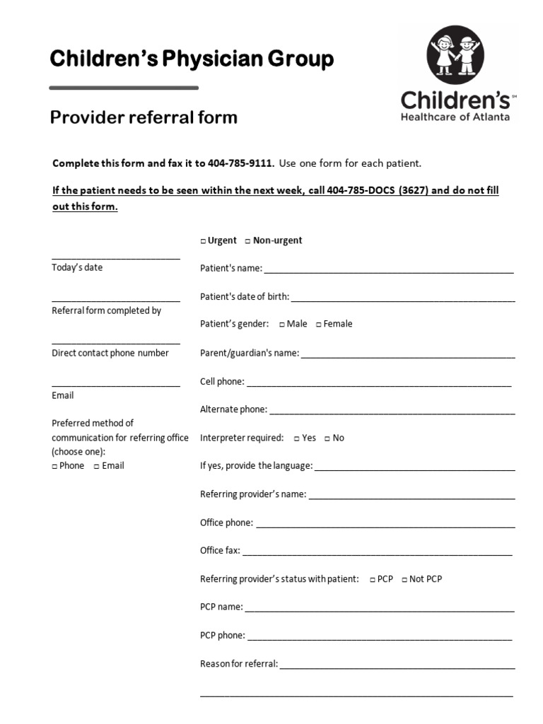 CHOA Pediatric Referral Form | PDF | Gastroenterology | Liver