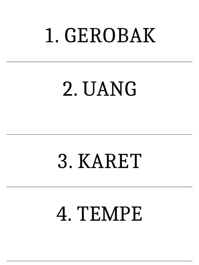 Tebak Kata Tema Pasar | PDF