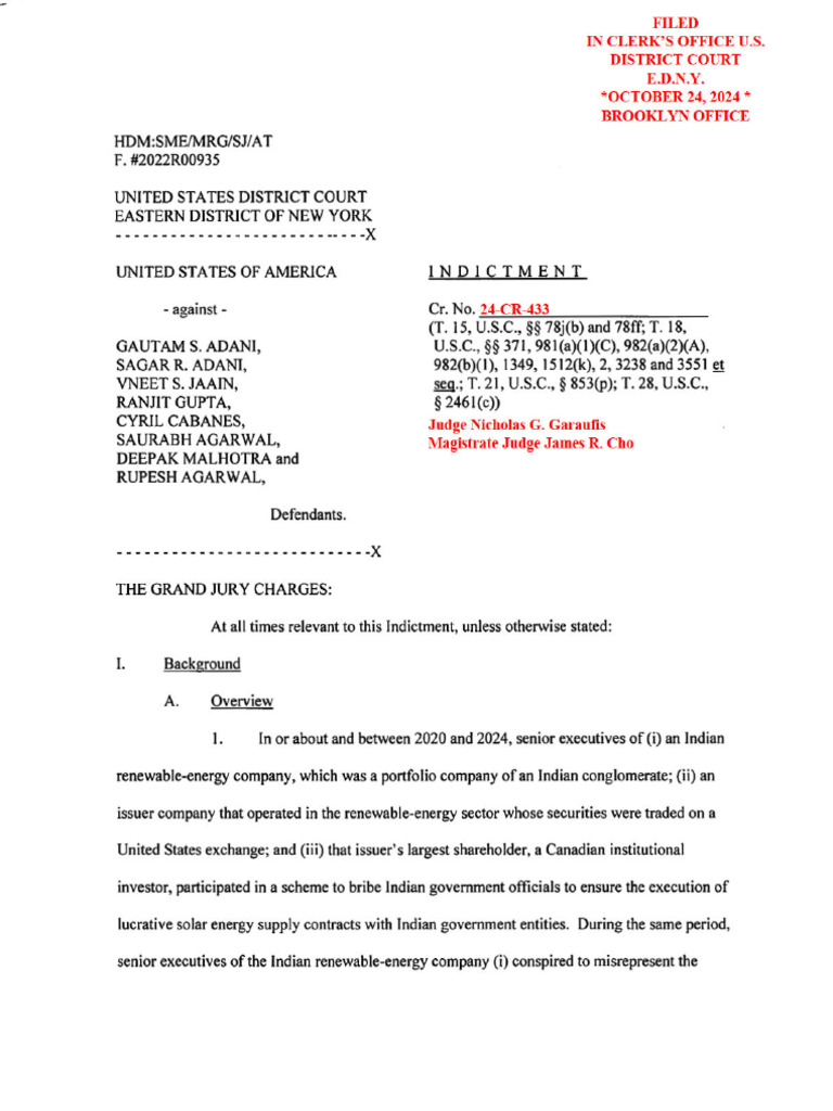 Adani US Indictment | PDF