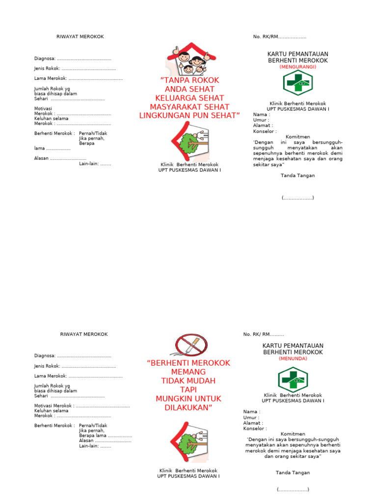 Kartu Riwayat Merokok (KBM) | PDF