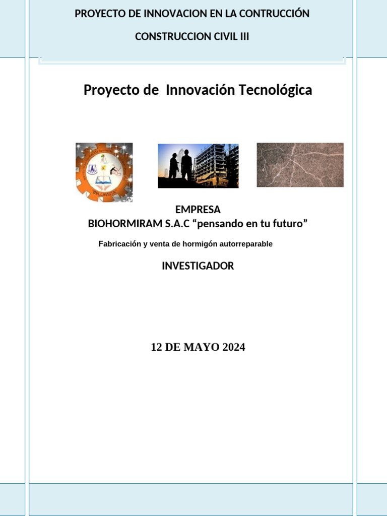Proyecto de Investigacion Abance | PDF | Hormigón | Materiales