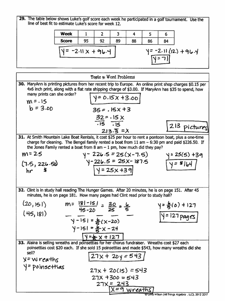 Word Problems Answers | PDF
