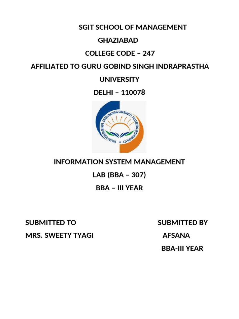 Ism Lab File | PDF | Sql | Relational Database