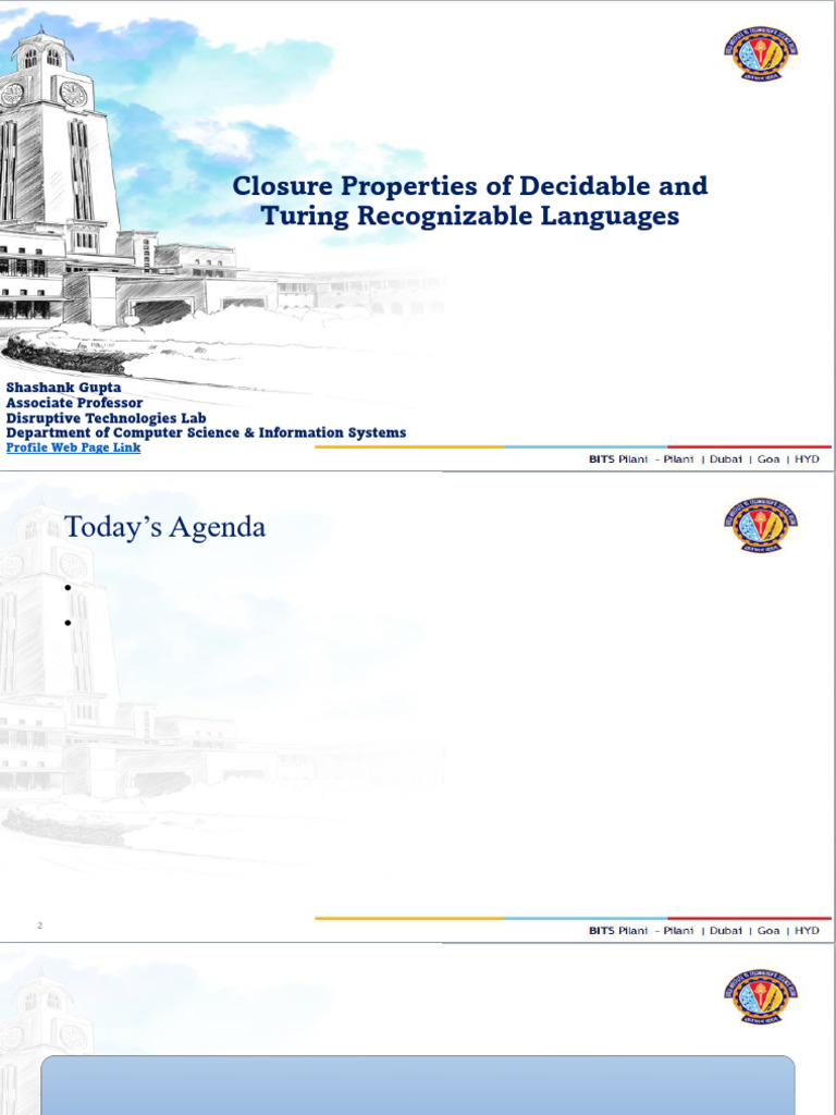 Closure Properties of Decidable and Turing Recognizable Languages | PDF | Applied Mathematics ...