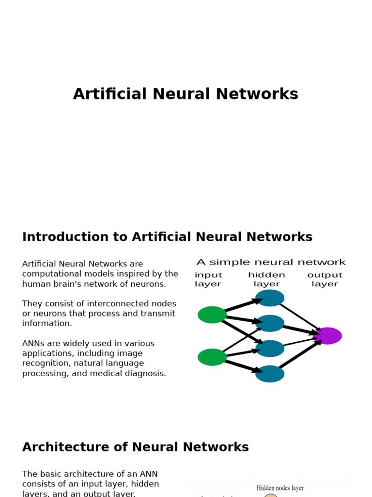 Artificial Neural Networks With Advantages and All The Details in Depth. | PDF | Artificial ...