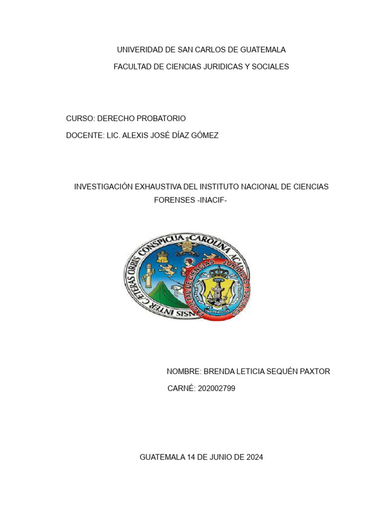 Análisis del INACIF en Guatemala | PDF | Testigo experto ...