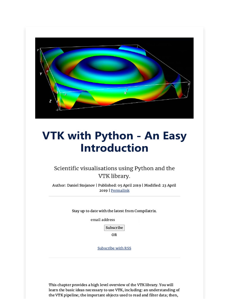 VTK With Python - An Easy Introduction - Compilatrix Research ... VTK With Python - An Easy Introduction - Compilatrix Research ...