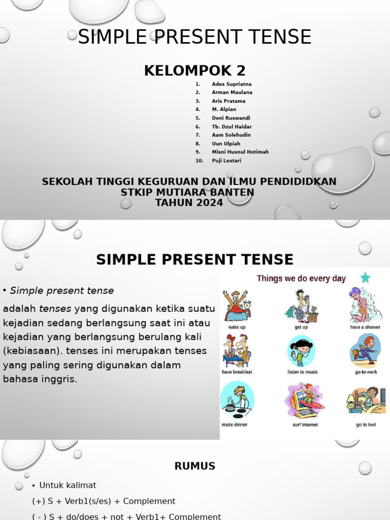 Panduan Simple Present Tense | PDF | Seni & Disiplin Bahasa