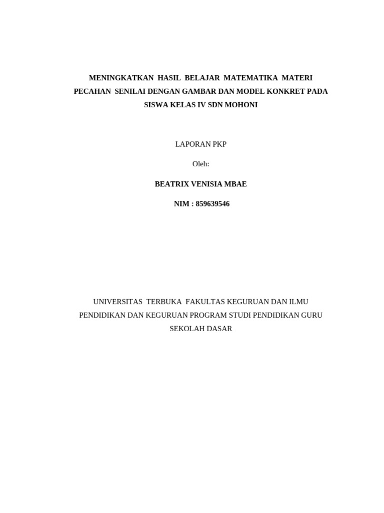Contoh Laporan PKP | PDF | Karier & Perkembangan