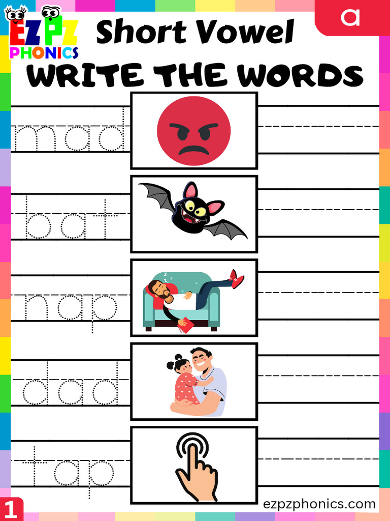 1 Group1 A Words Write The Words Short Vowel CVC Words | PDF 1 Group1 A Words Write The Words Short Vowel CVC Words | PDF