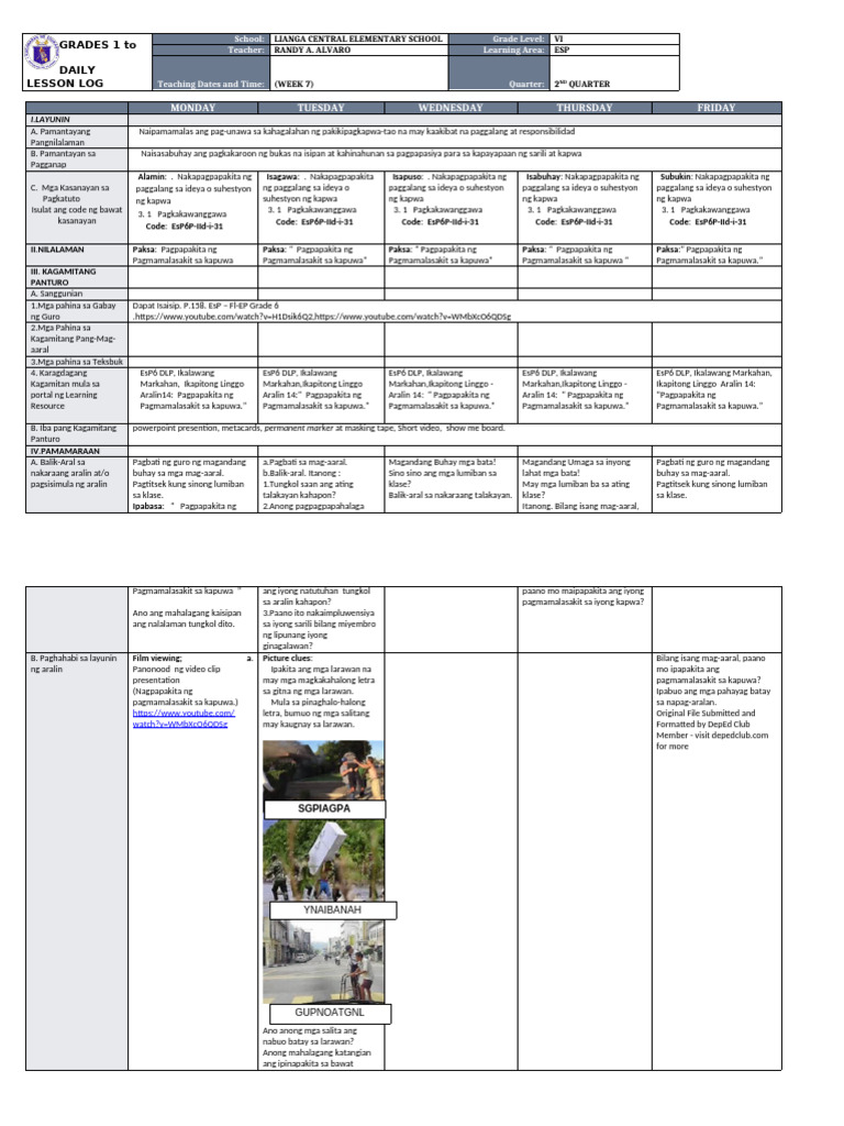 DLL - Esp 6 - Q2 - W7 | PDF