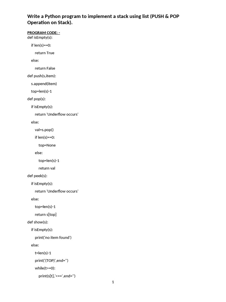 Python Stack & File Handling | PDF | Computer Programming | Formal Methods