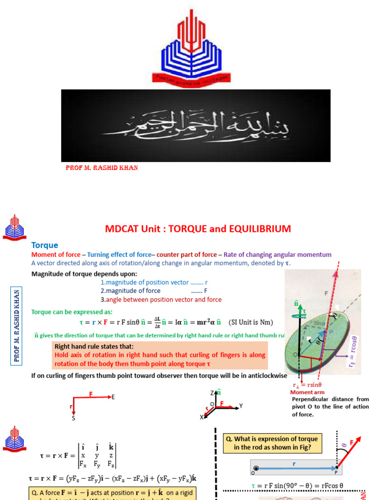 Torque | PDF | Torque | Rotation Around A Fixed Axis