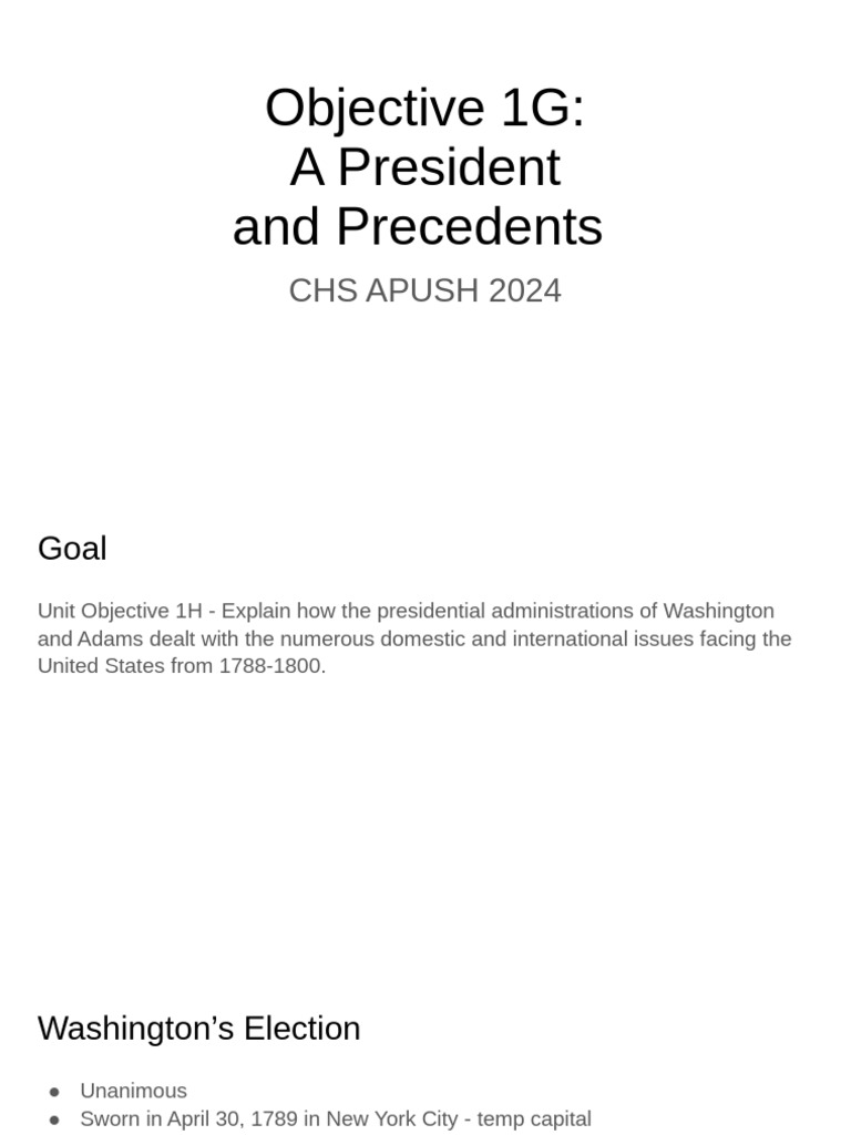 A President and Precedents | PDF | Alexander Hamilton | George Washington