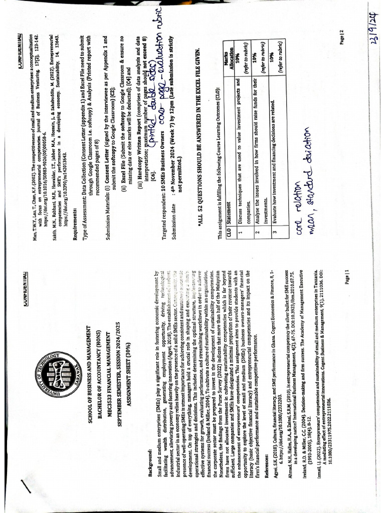 Assignment Sheet Pdf