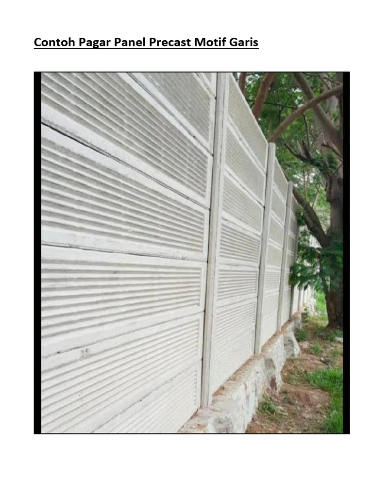 Contoh Pagar Panel Precast Motif Garis | PDF