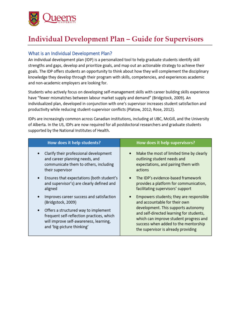 IDP Supervision Guide - V3 | PDF | Goal | Cognition