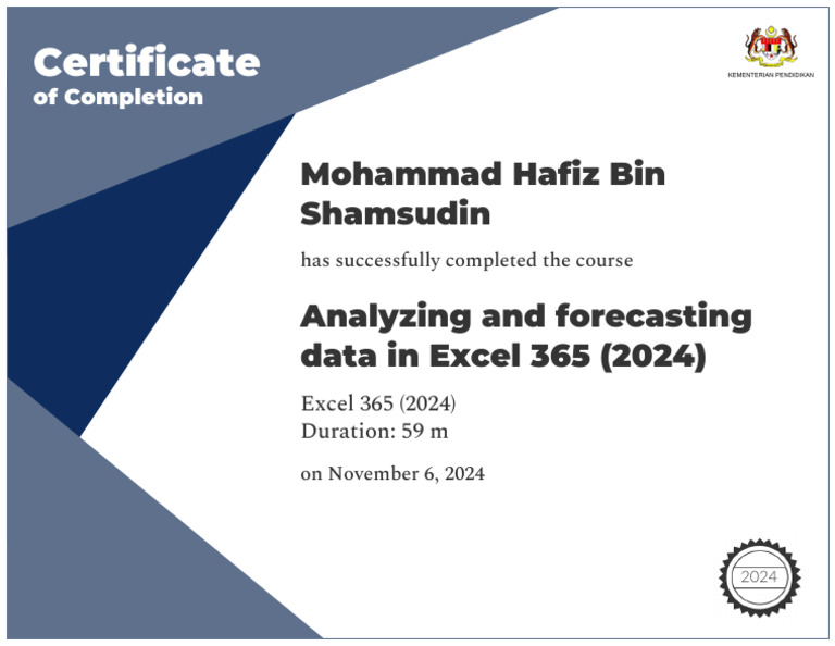 Excel Data Analysis Certification | PDF
