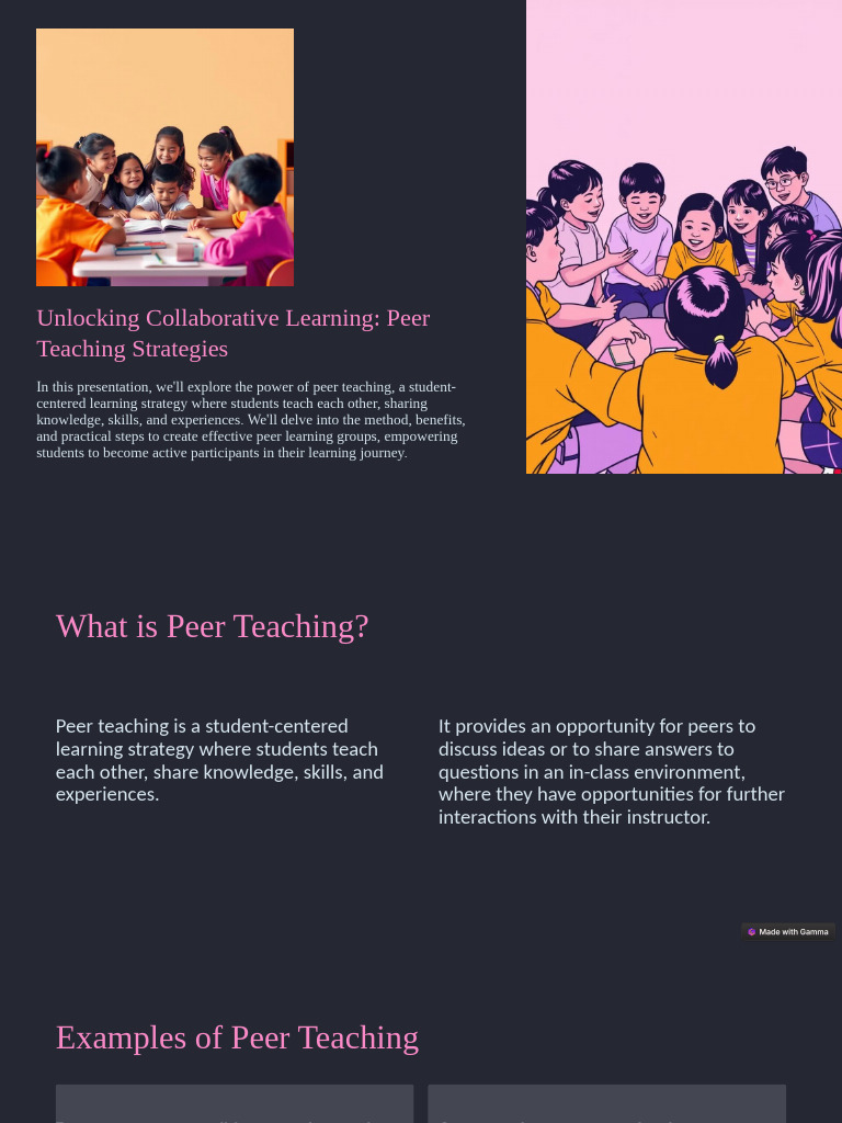 Unlocking Collaborative Learning Peer Teaching Strategies | PDF | Learning | Learning Styles
