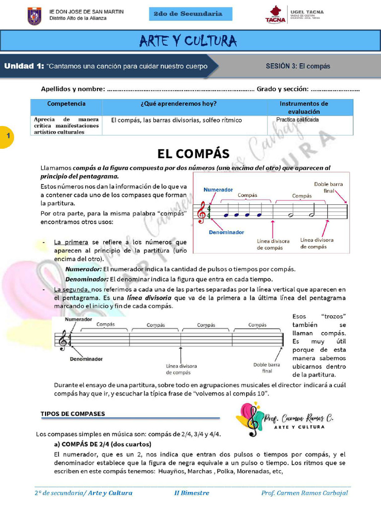 2do - UNI2 - SESIÓN 3 El Compas | PDF