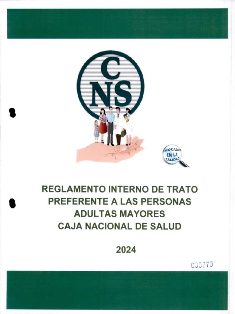 Reglamento Interno de Trato Preferente A Personas Adultas Mayores CNS 2024 Vigente | PDF