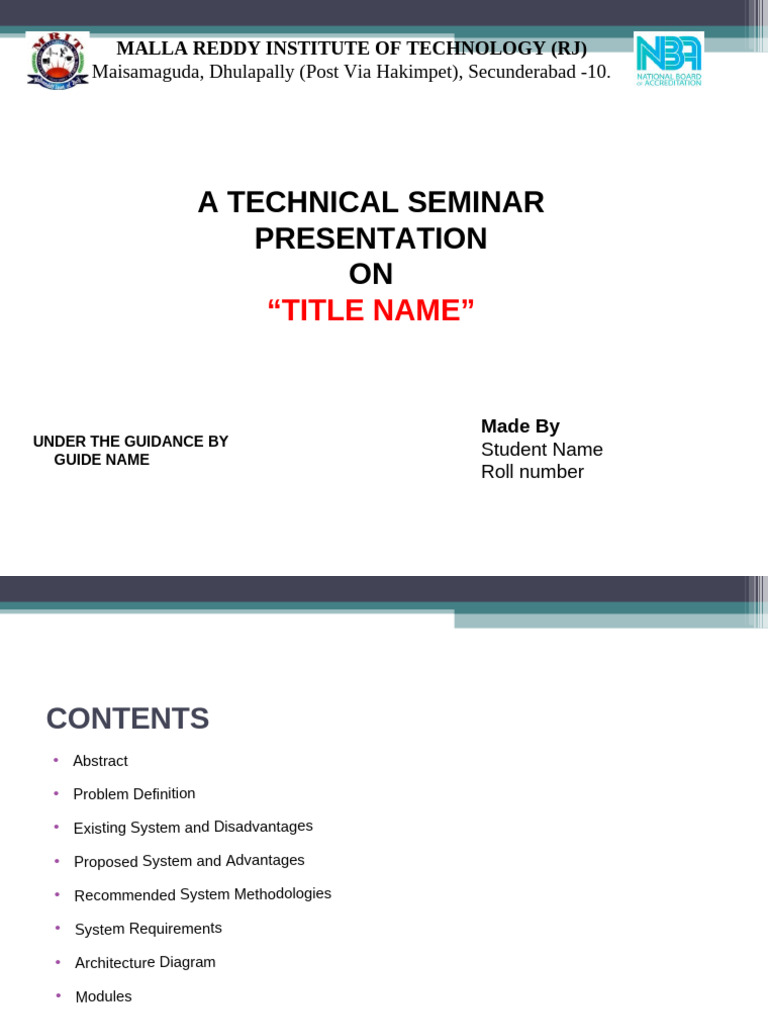 IV Year Technical Seminar Presentation | PDF | Data | Computing