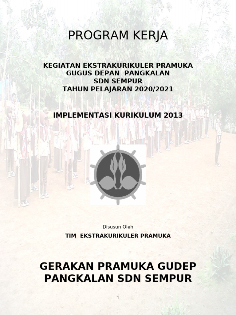 Program Kerja Pramuka | PDF