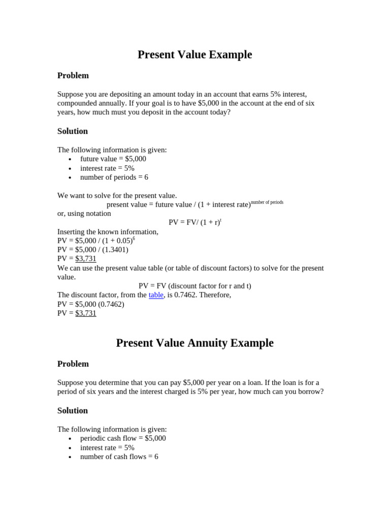 PV Example | PDF | Finance & Money Management