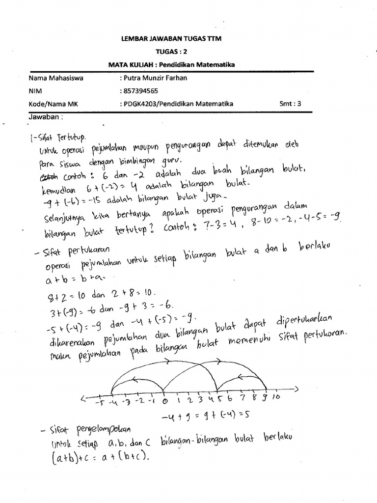 LEMBAR JAWABAN TUGAS TTM - Matematika 2 | PDF