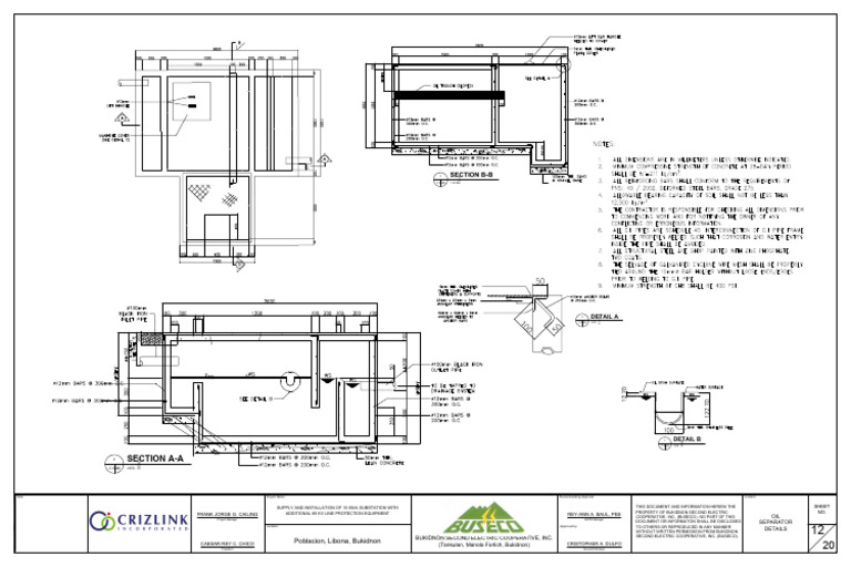 12 - Oil Separator Detailed Drawing | PDF | Electric Power