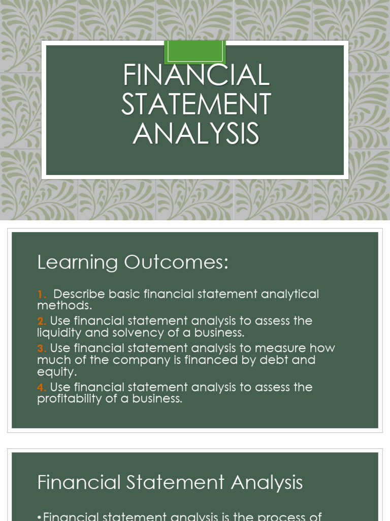 FINANCIAL STATEMENT Analysis | PDF | Financial Ratio | Net Income