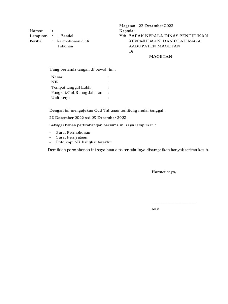 Lampiran Cuti ASN | PDF