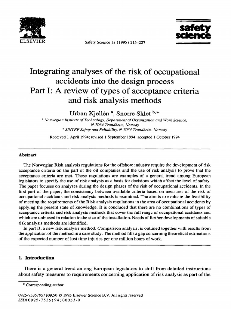 Integrating Analyses of The Risk of Occupational Accidents Into The ...