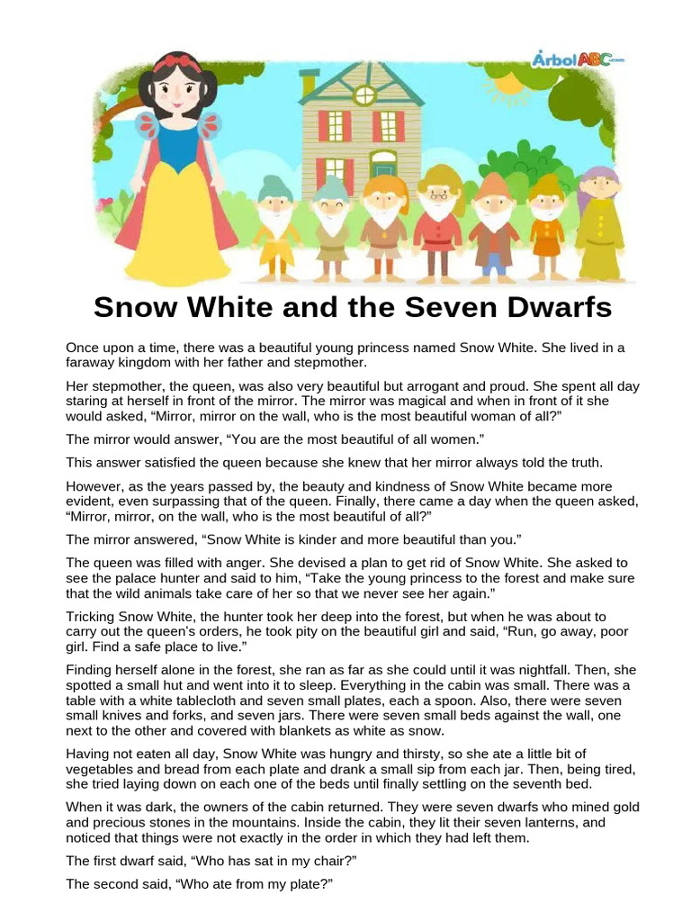 Snow White and The Seven Dwarfs | PDF | Snow White | Fairy Tales