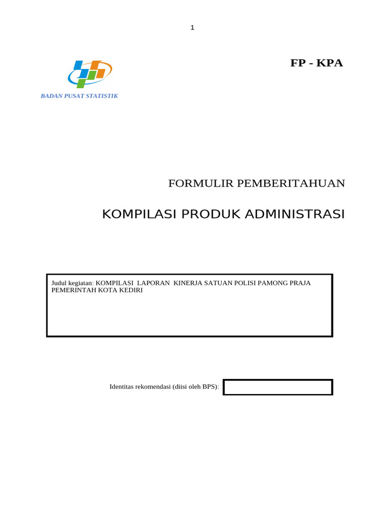 Formulir FP-KPA | PDF | Komputer | Teknologi & Rekayasa