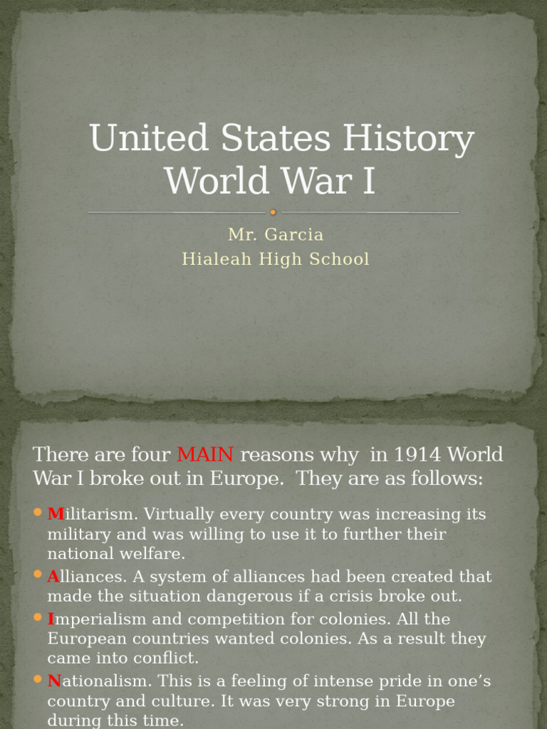 United States History Power Point On World War I | PDF | Kriegsmarine ...