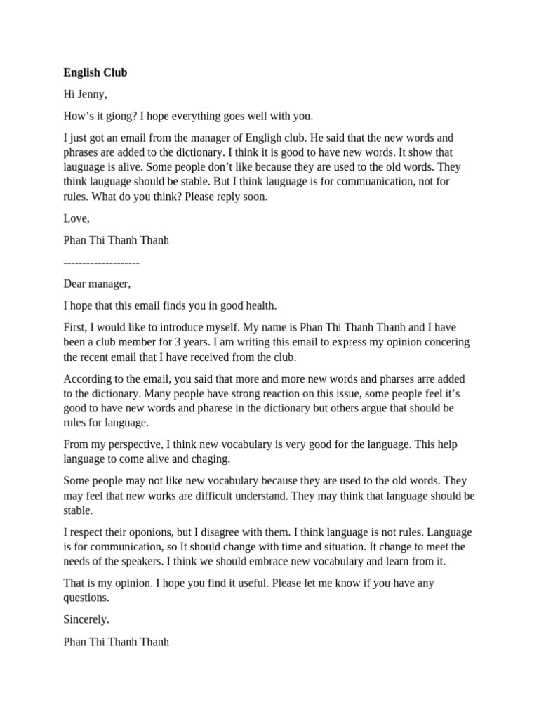 English Club | PDF