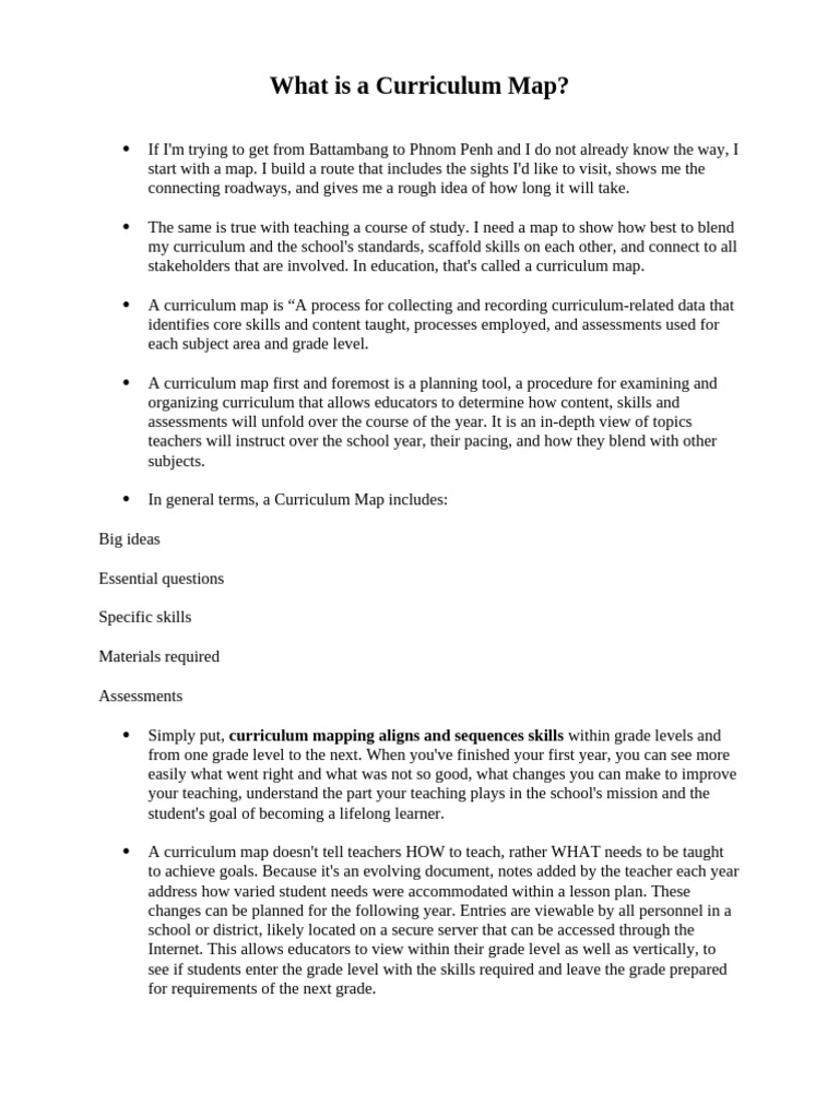 What Is A Curriculum Map | PDF | Curriculum | Teachers