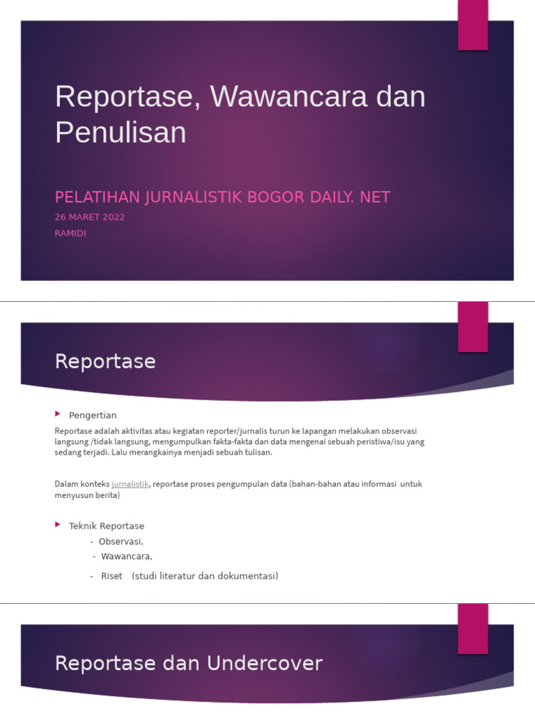 Reportase, Wawancara Dan Penulisan 2 | PDF