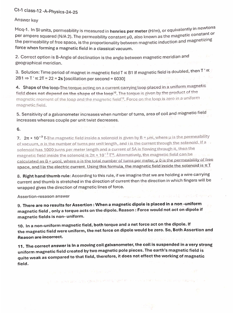 Class 12 Physics Important Questions | PDF