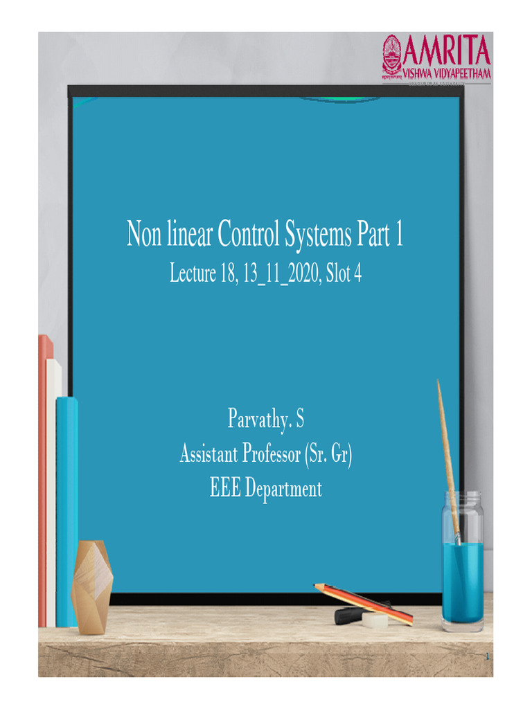 Lecture 19 | PDF | Nonlinear System | Mathematics