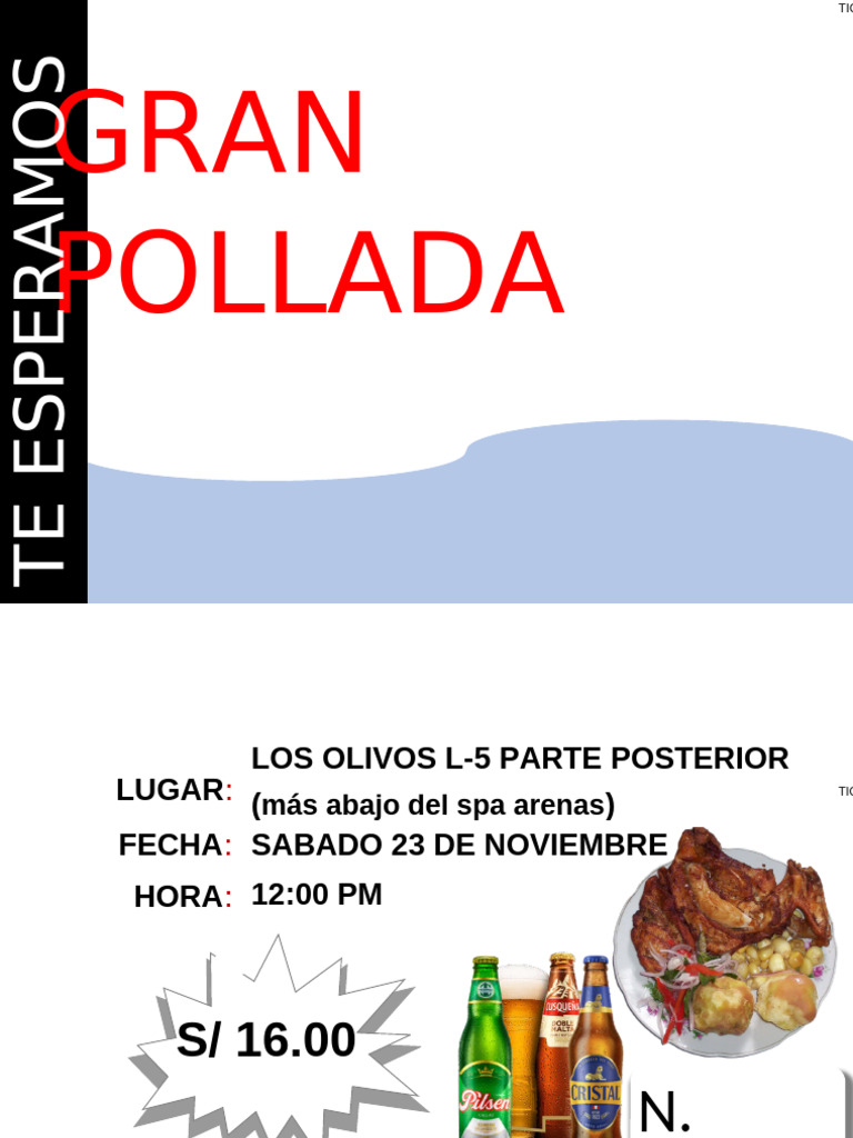 Ticket de Pollada Noviembre | PDF | Cocina, comidas y vino