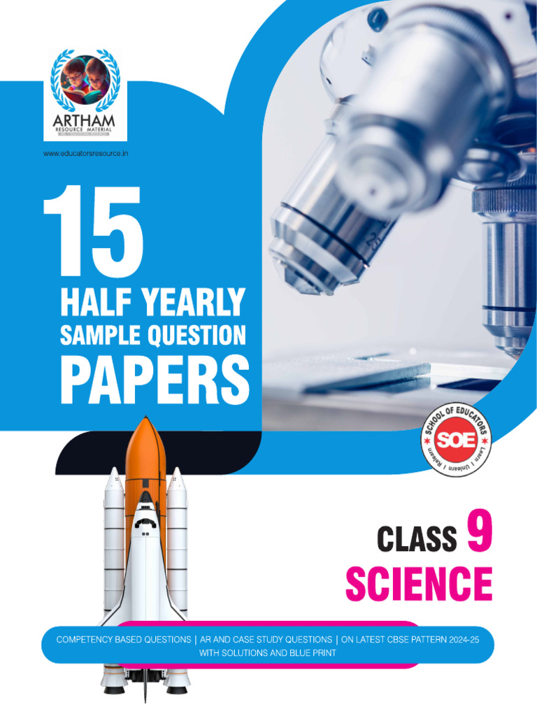 Set of 15 Half Yearly Sample Papers For Class 09 Science With Solutions ...